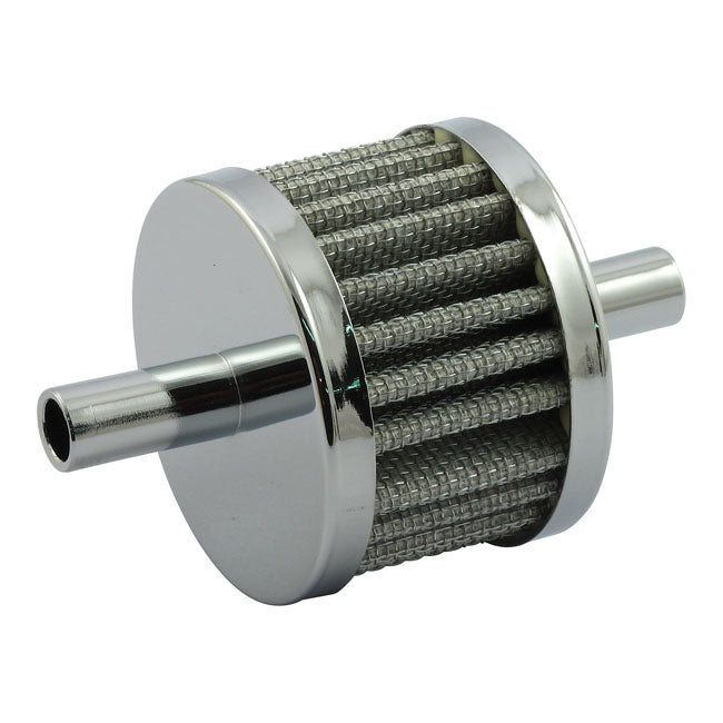Dual inlet crankcase breather filter. Chrome - Universal for head vent ...