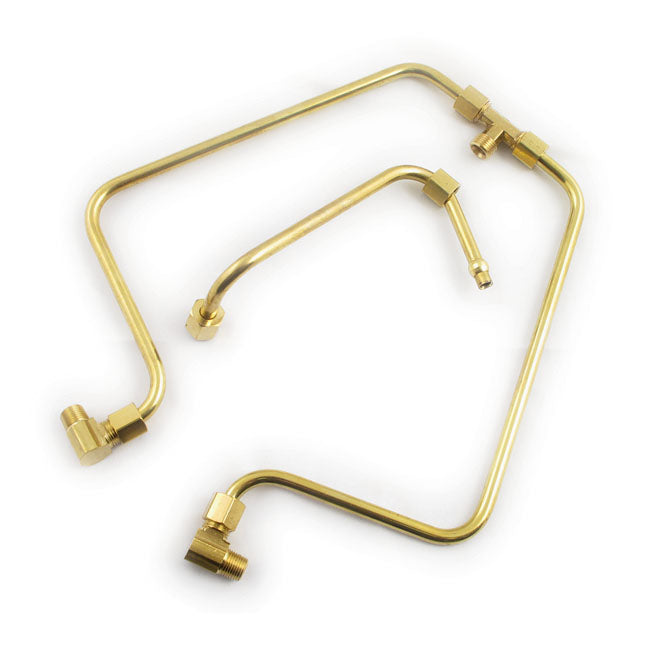 Paughco, 'Old Stf' dual rocker box oil lines. Brass - 66-84 Shovelhead ...