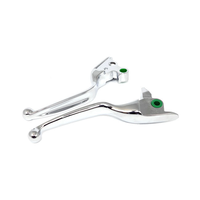 Handlebar lever kit wide blade, grooved. Chrome - Cable operated clutc ...