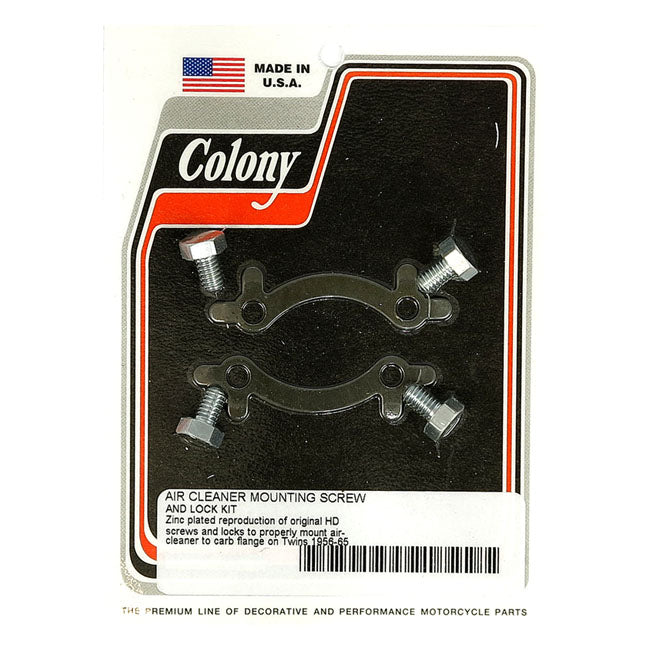 Colony, Linkert air cleaner mount screw & lock kit. Zinc - 55-65 B.T ...