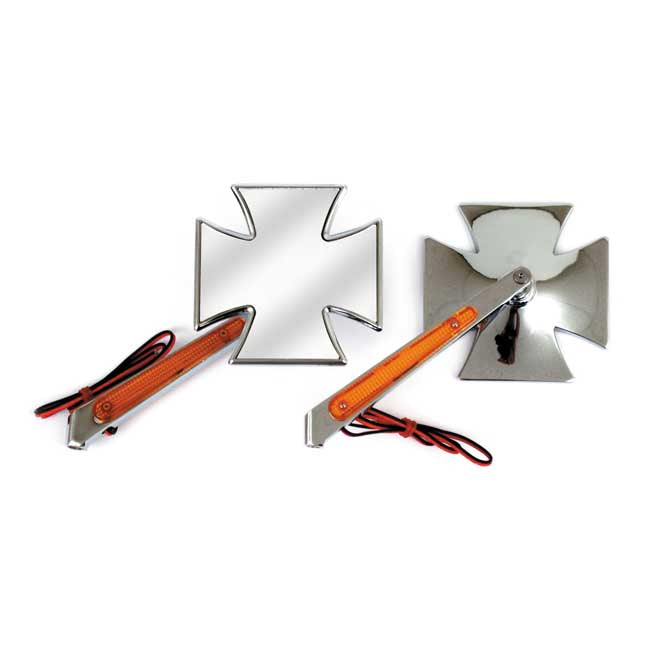 Matese Cross mirror set, with built-in turn signals. Chrome ...