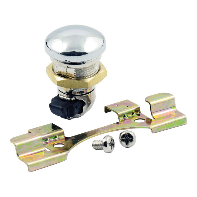 Keyless push button fuel door release. Chrome – roadsiderepairshop